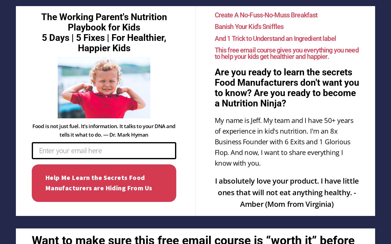 The Working Parent's Nutrition Playbook for Kids